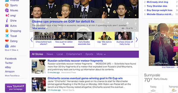 Yahoo Ana Sayfasını Yeniledi - Sosyal Medya