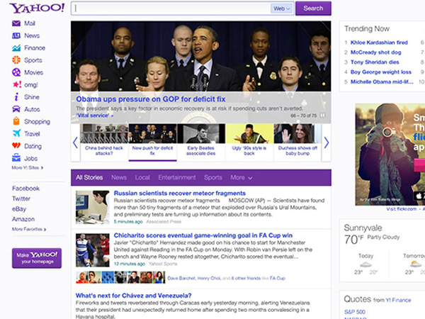 Yahoo Ana Sayfasını Yeniledi - Sosyal Medya